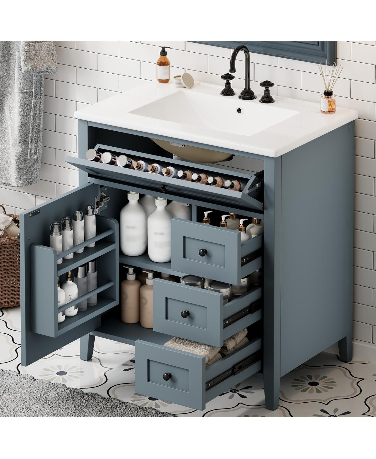 Click here for Sillysis 30 Inch Modern Bathroom Vanity with Stora... prices