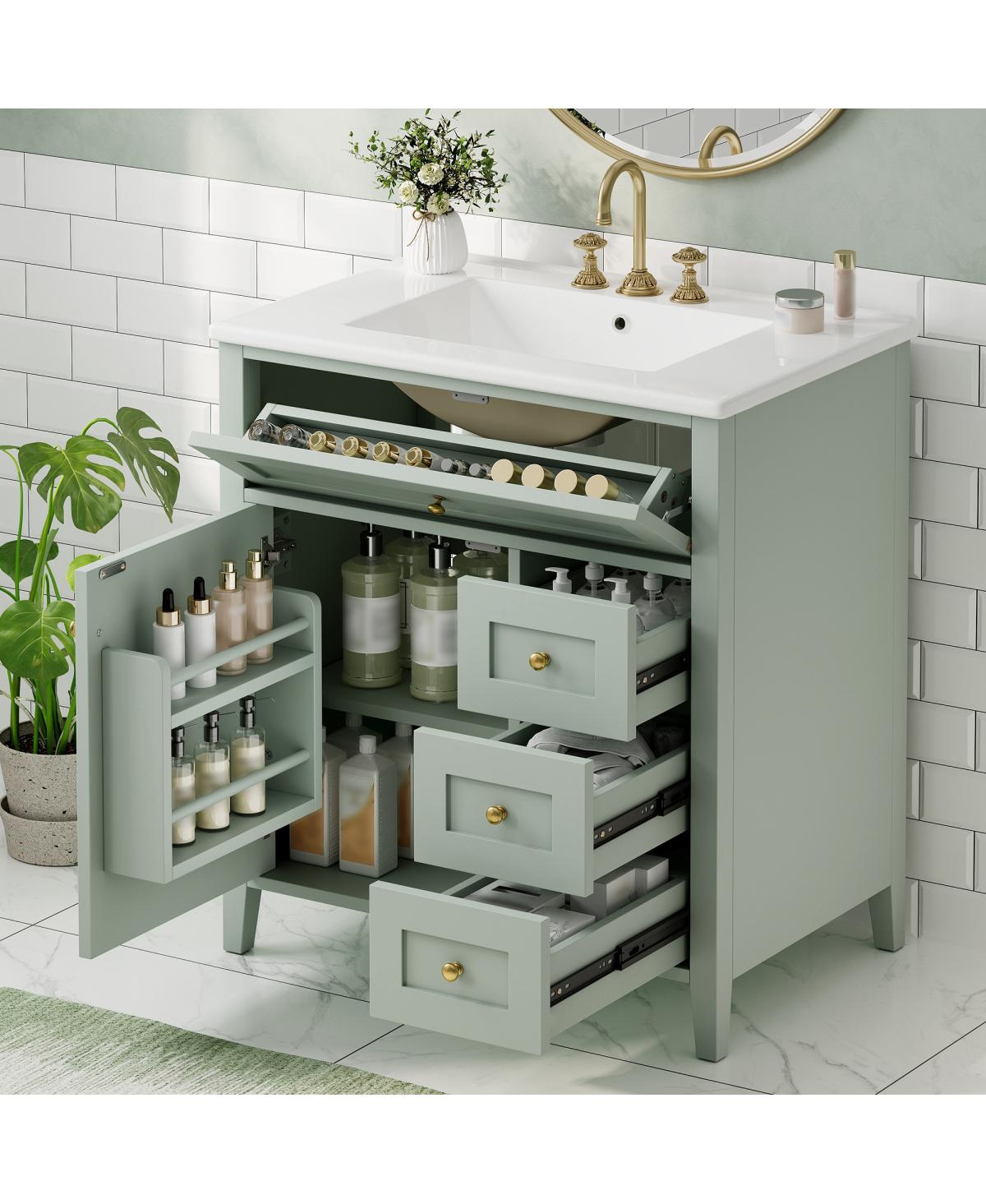 Click here for Sillysis 30 Inch Modern Bathroom Vanity with Stora... prices