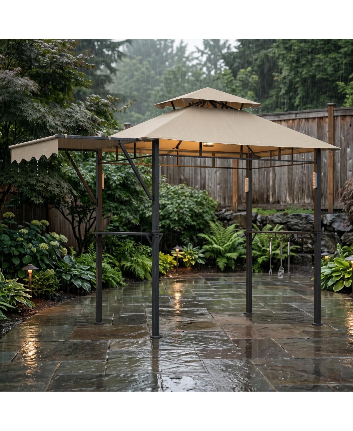 Click here for homfan Grill Gazebo with Double-Tier Vented Roof... prices