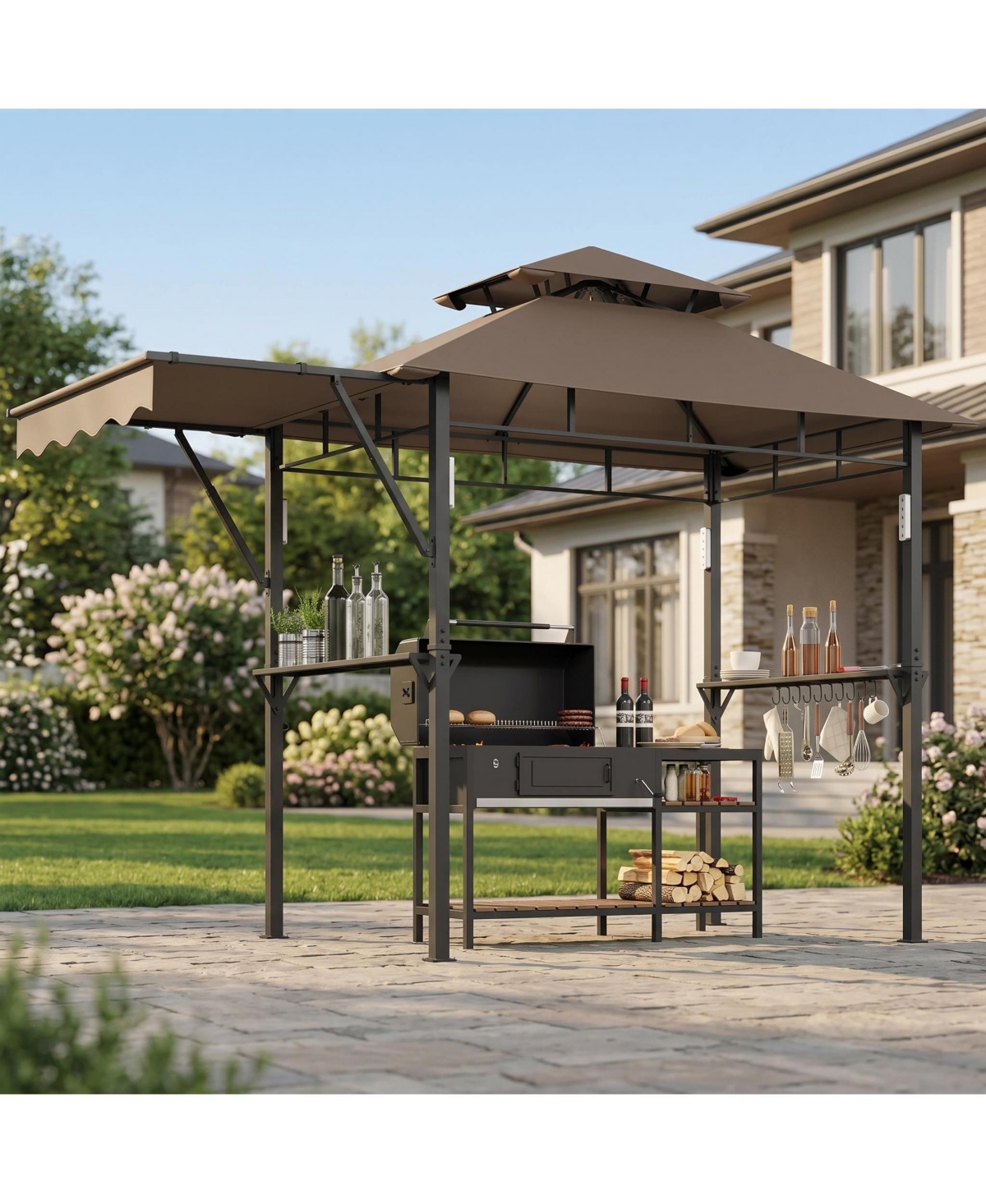 Click here for homfan Grill Gazebo with Double-Tier Vented Roof... prices