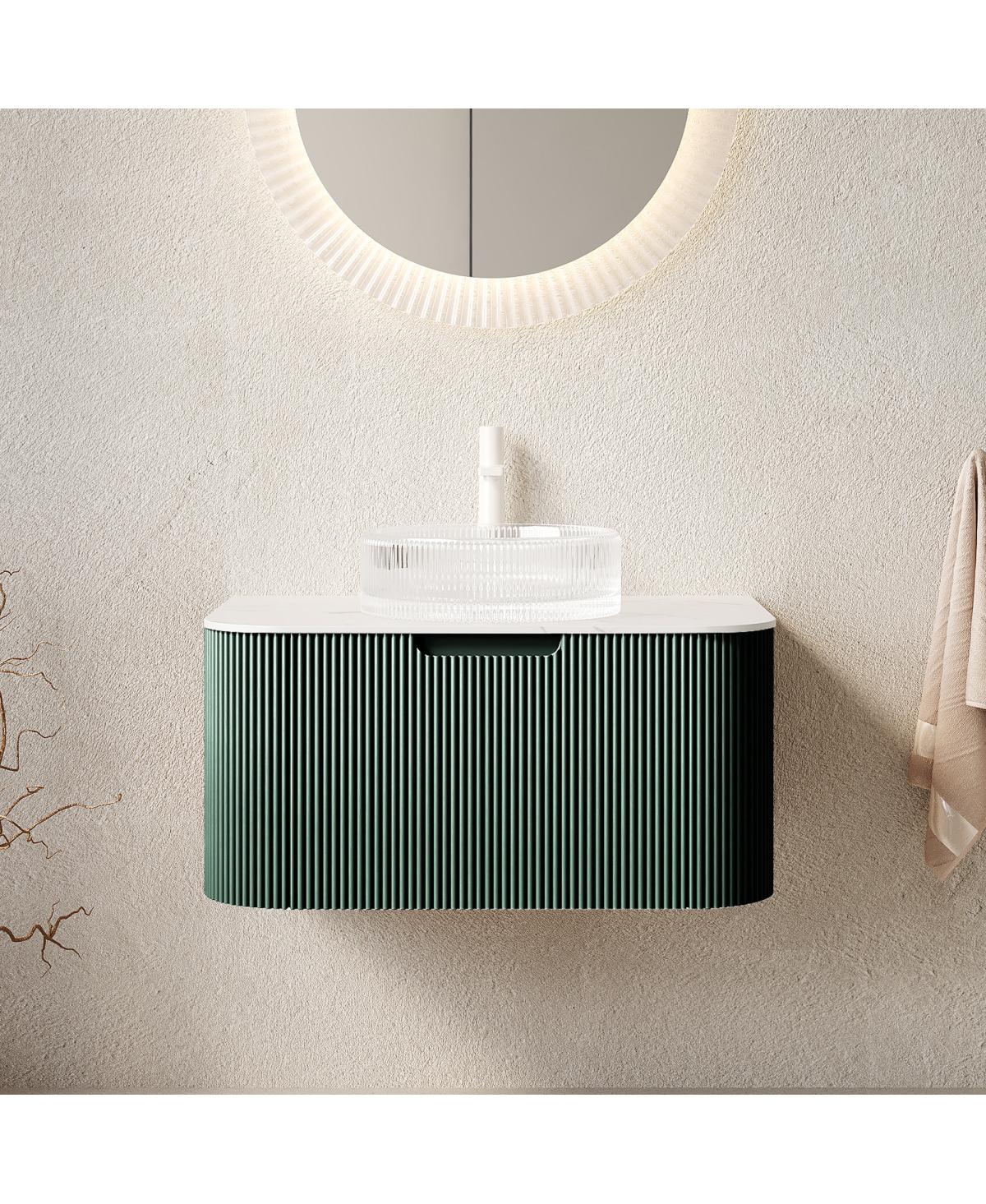 Click here for Sillysis Wall-Mounted Bathroom Vanity with Crystal... prices