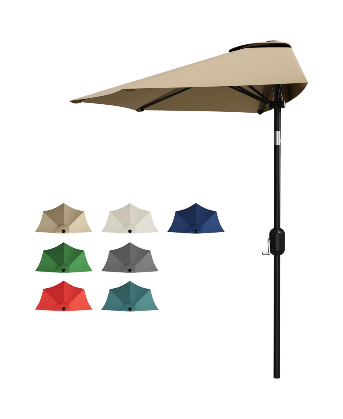 Click here for homfan Half Outdoor Patio Umbrella  Easy Crank Lif... prices