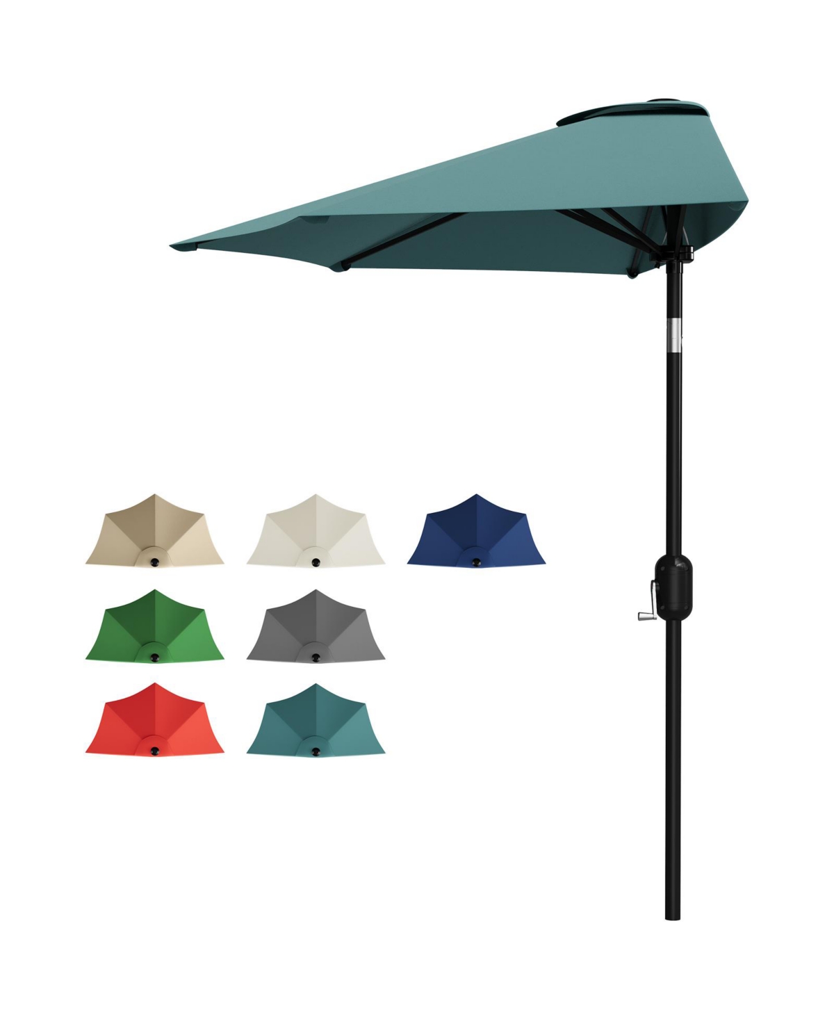 Click here for homfan Half Outdoor Patio Umbrella  Easy Crank Lif... prices