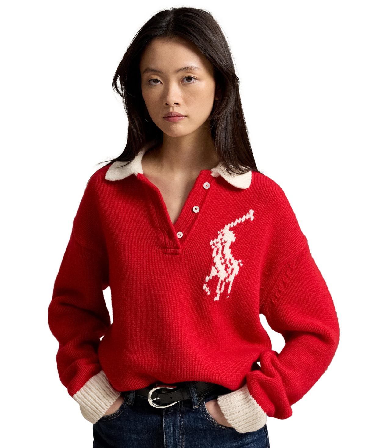 Click here for Polo Ralph Lauren Womens Big Pony Rugby Sweater -... prices