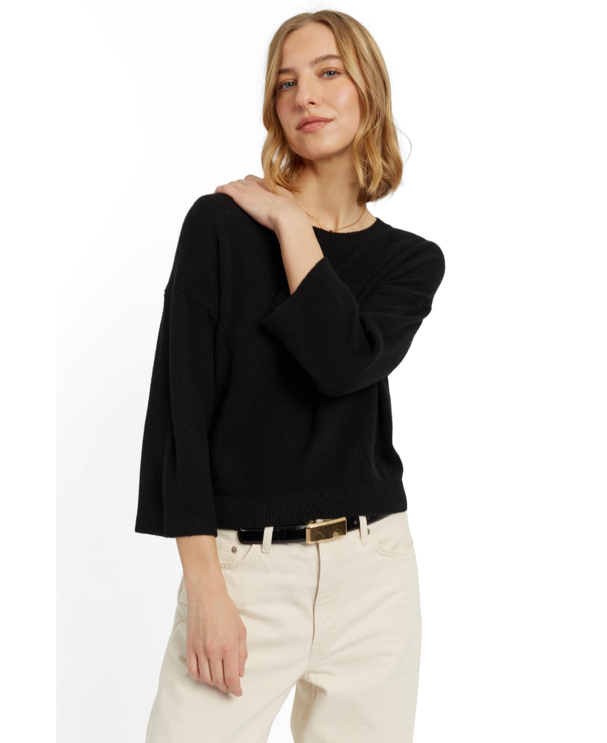 Click here for Chinti & Parker Womens Cloud Cashmere Cropped Slee... prices