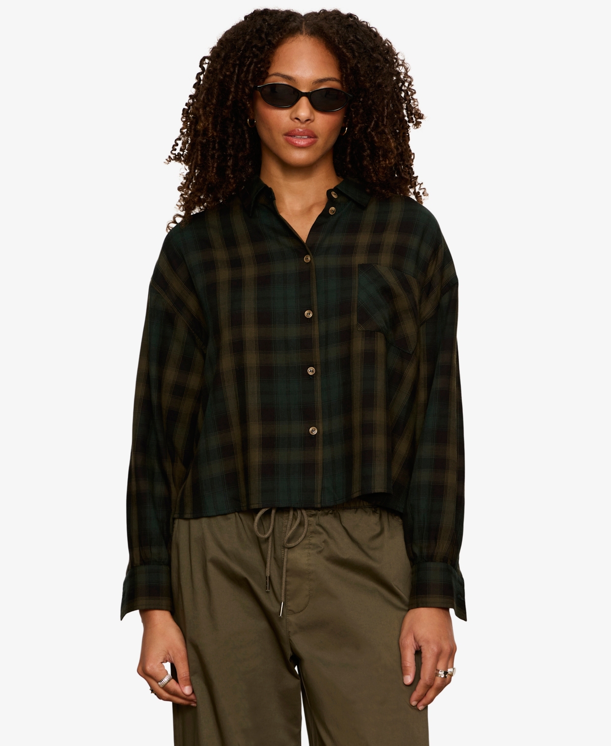 Click here for Sanctuary Petite The Autumn Edit Flannel Cropped B... prices