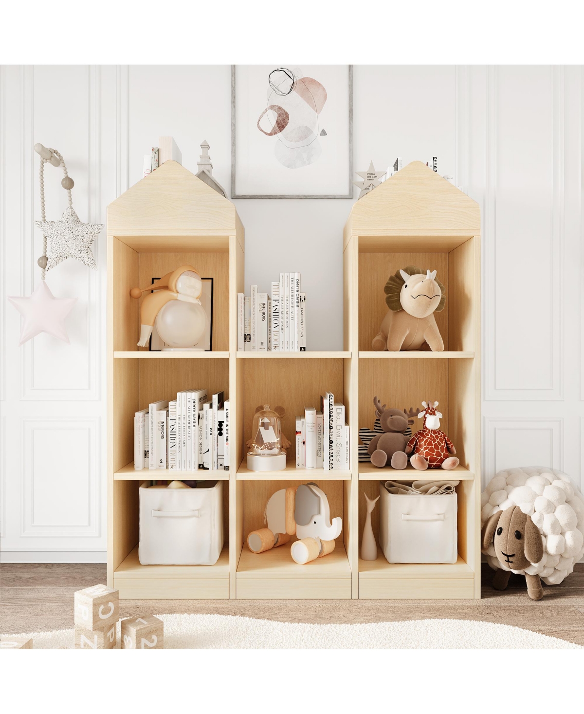 Click here for homfan Castle Shaped 8-Cubby Wooden Bookcase  Mult... prices