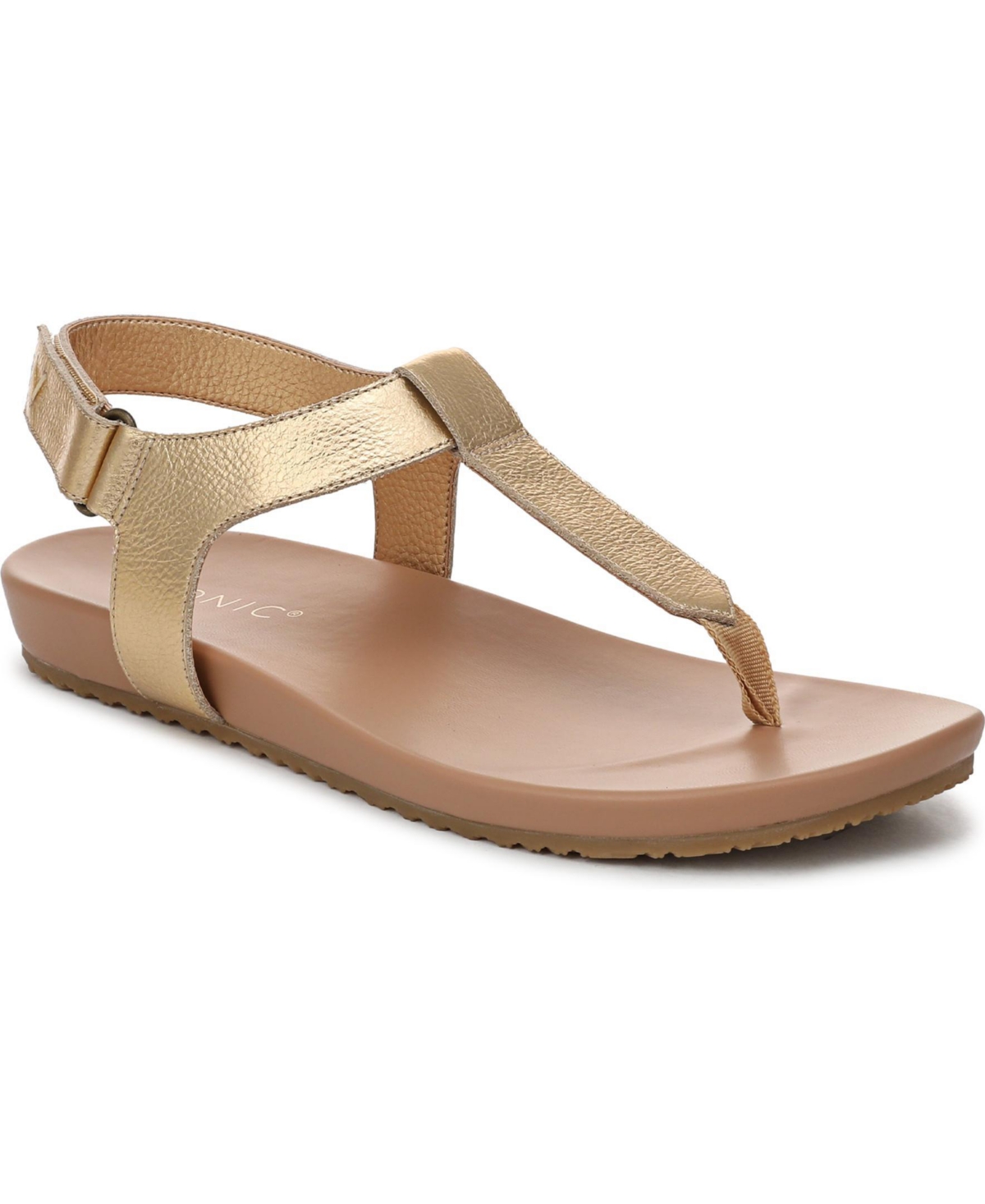 Click here for Vionic Womens Palisades Thong Sandals - Gold leath... prices