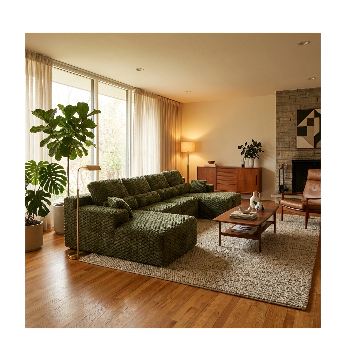 Click here for Homsee 135 3-Piece U-Shaped Sectional Sofa Set Wit... prices