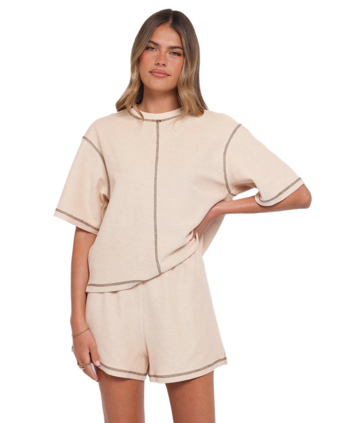 Click here for Petal and Pup Womens Melody Knit Short Set - Oat prices