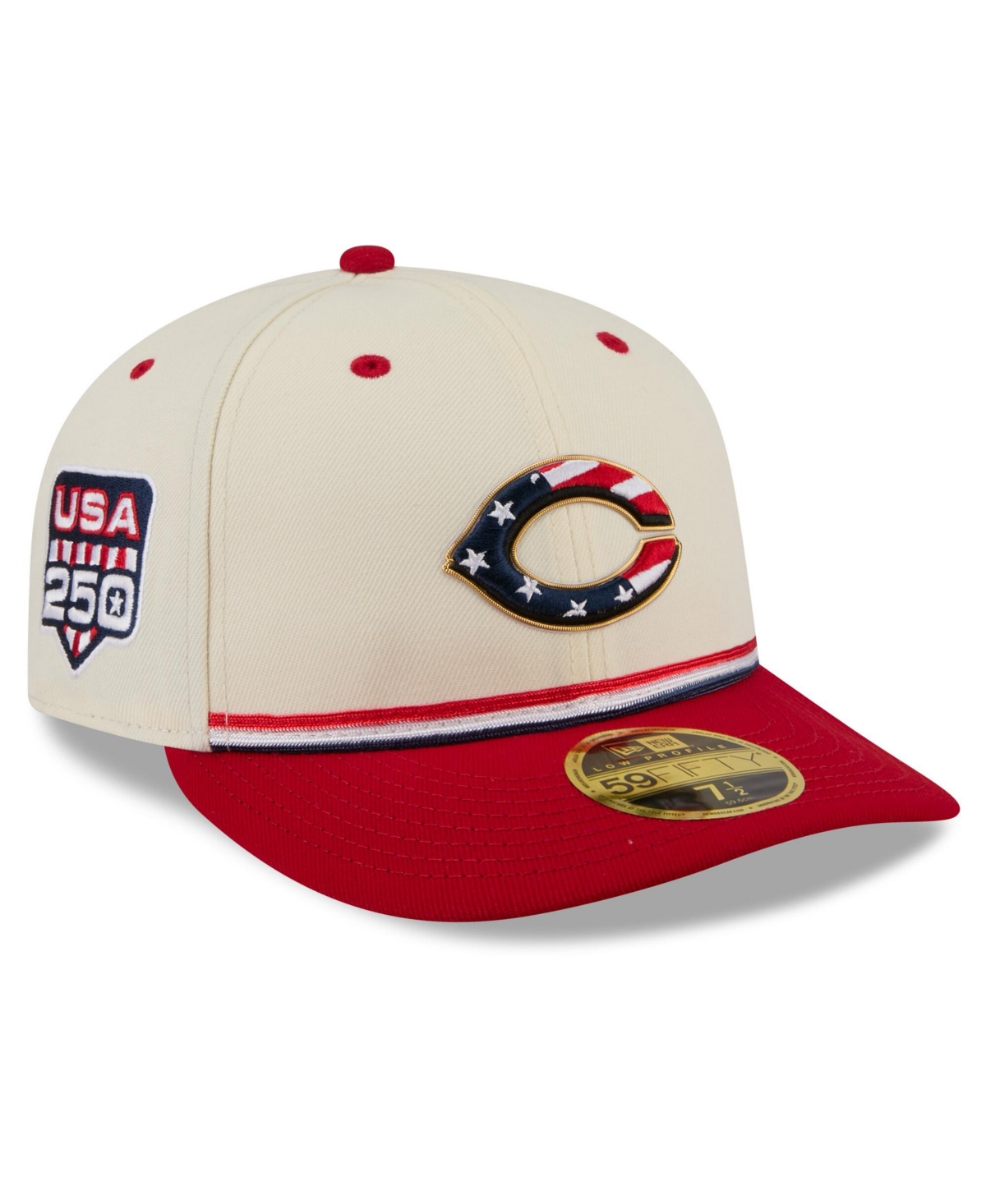 Click here for New Era Mens Cream/Red Cincinnati Reds Usa 250 Fou... prices
