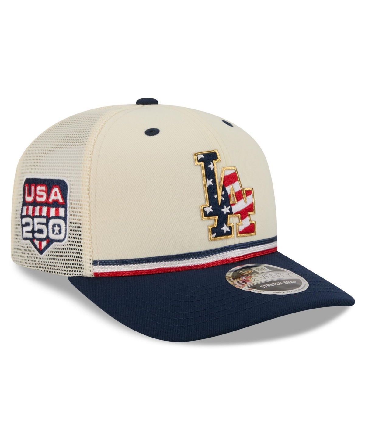 Click here for New Era Mens Cream/Navy Los Angeles Dodgers Usa 25... prices