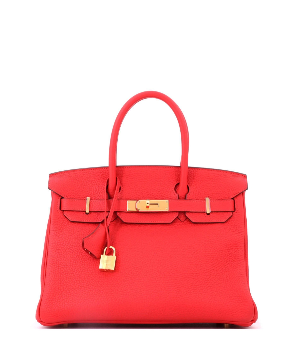 Click here for Pre-Owned HERMES Birkin 30 Handbag Red Clemence wi... prices