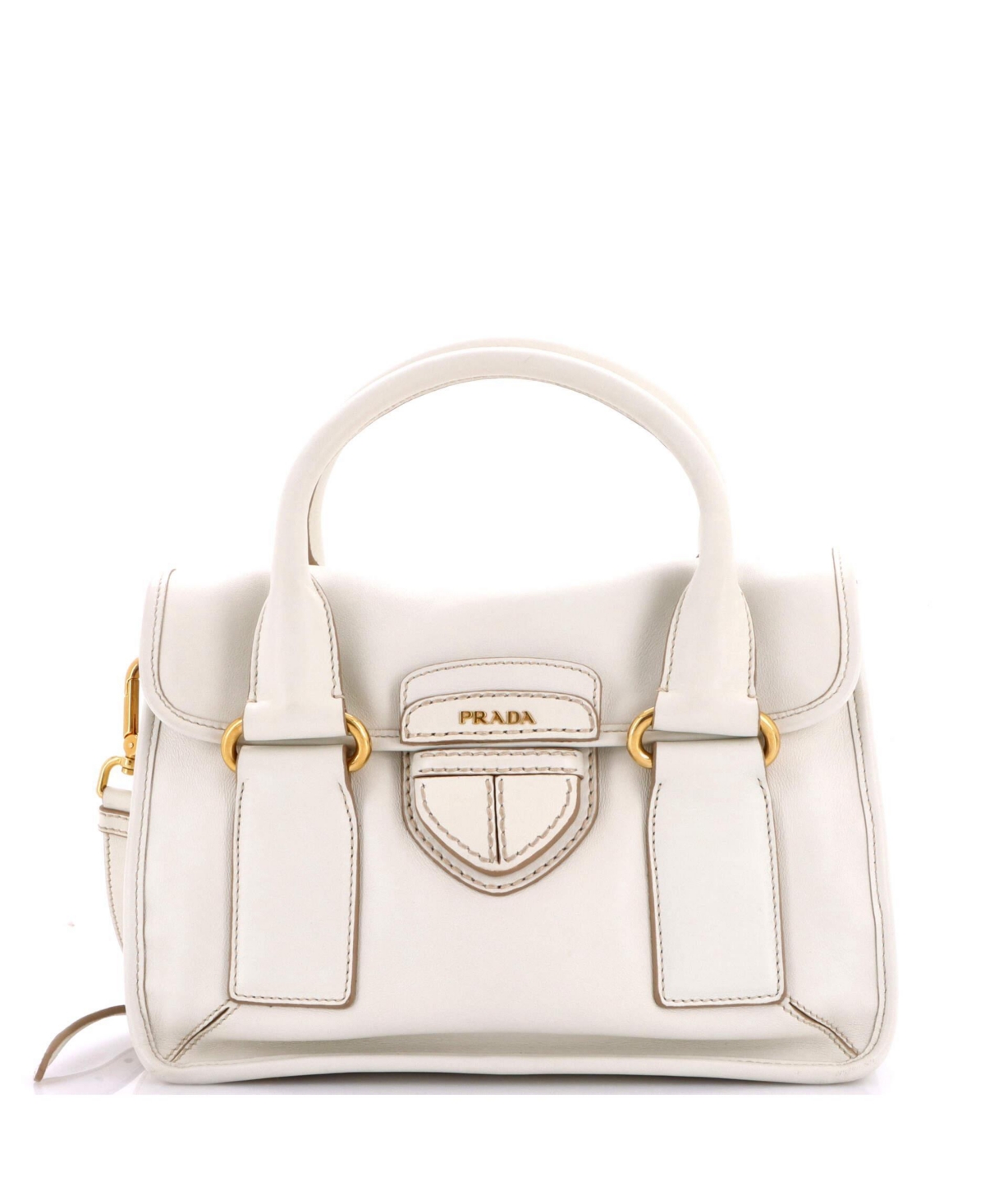 Click here for Pre-Owned Prada Medium Pushlock Flap Tote Leather... prices