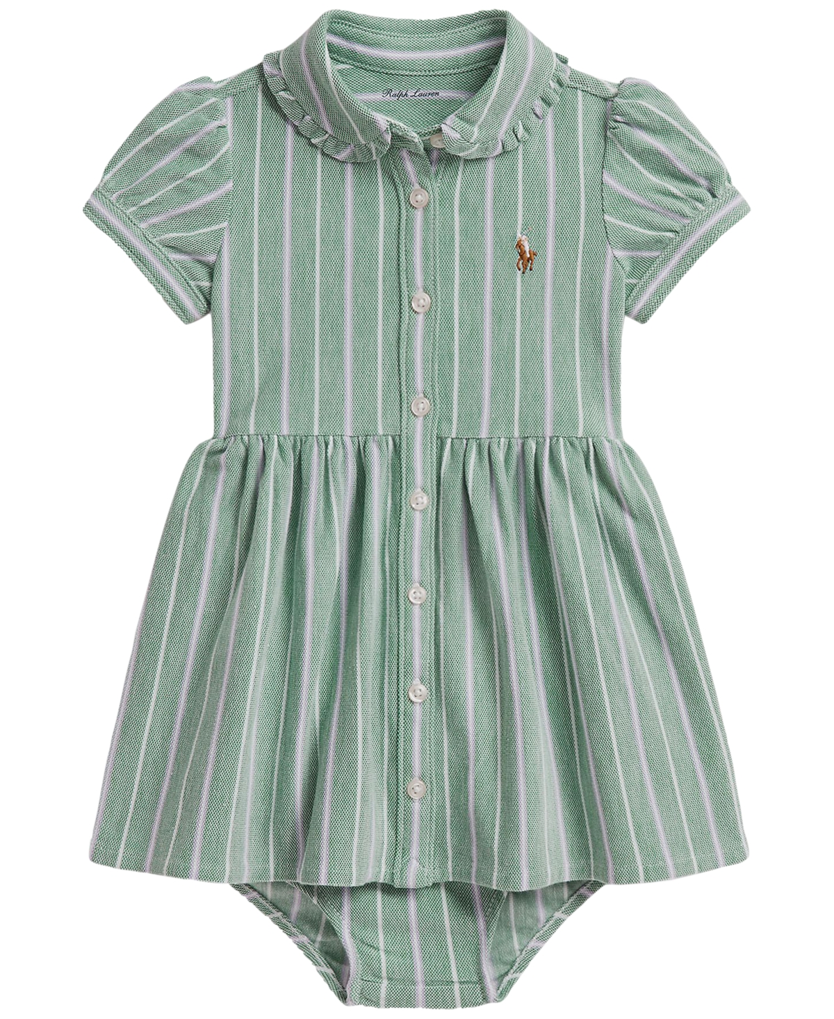 Click here for Polo Ralph Lauren Baby Girls Striped Knit Oxford S... prices