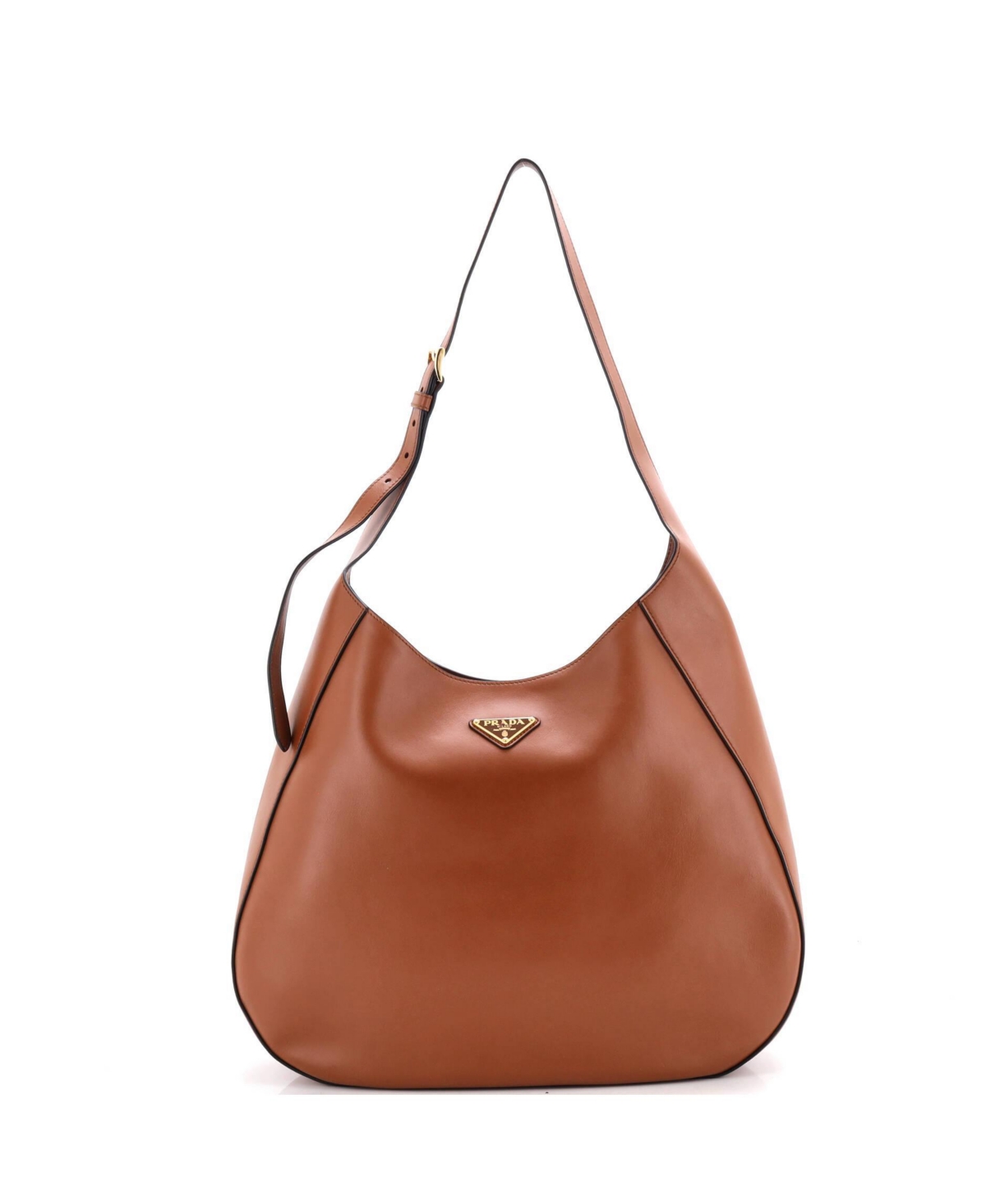 Click here for Pre-Owned Prada Large Triangle Logo Curved Hobo Ci... prices