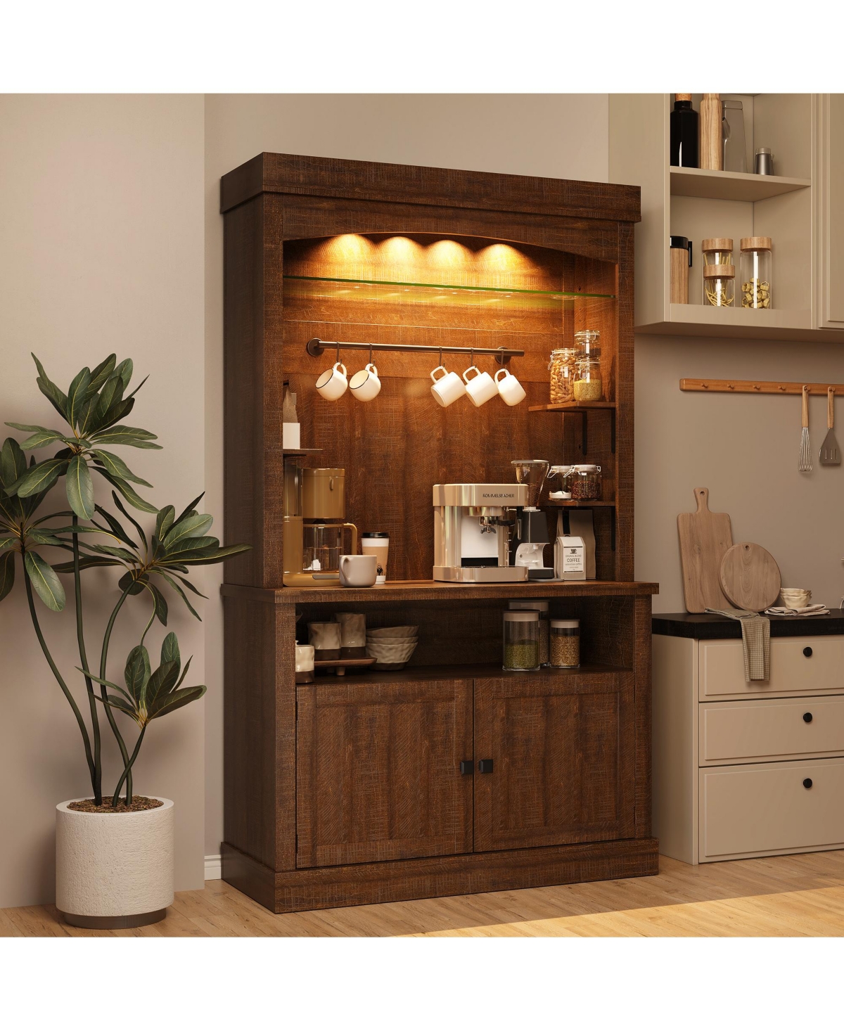 Click here for homfan 42-Inch Coffee Bar Cabin et with Led Lights... prices