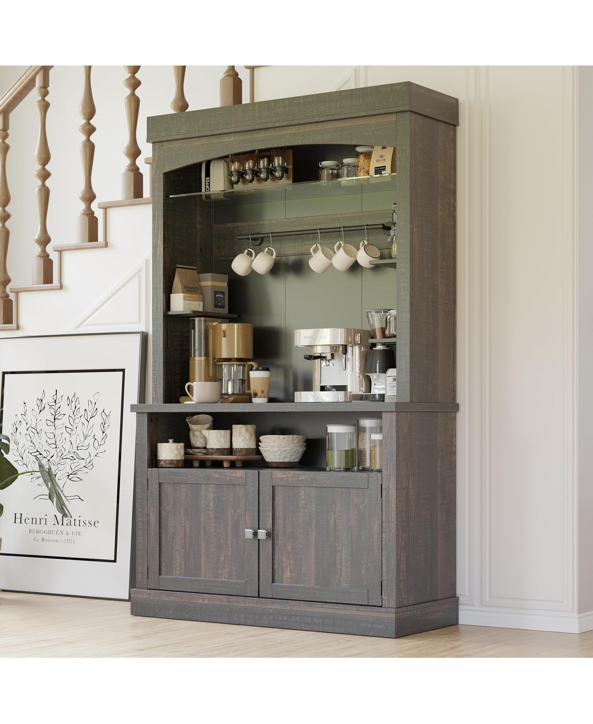Click here for homfan 42-Inch Coffee Bar Cabin et with Led Lights... prices