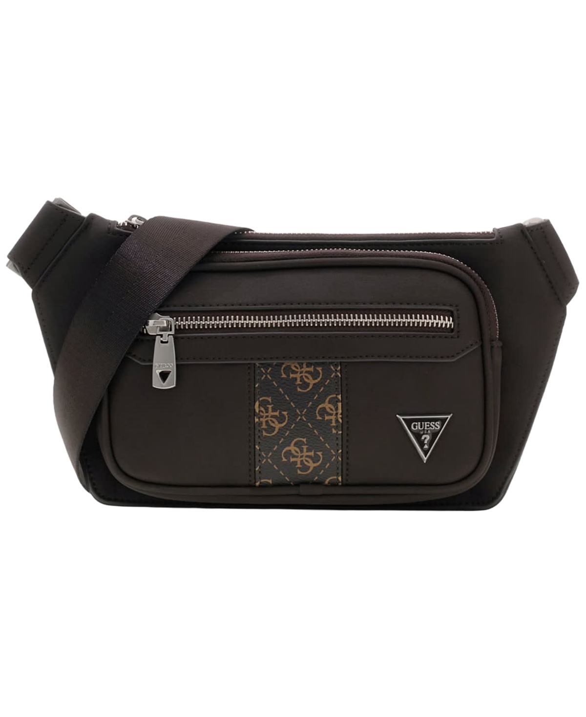 Click here for Guess Mens Sidney Multiple Zip Bum Bag - Bronze prices