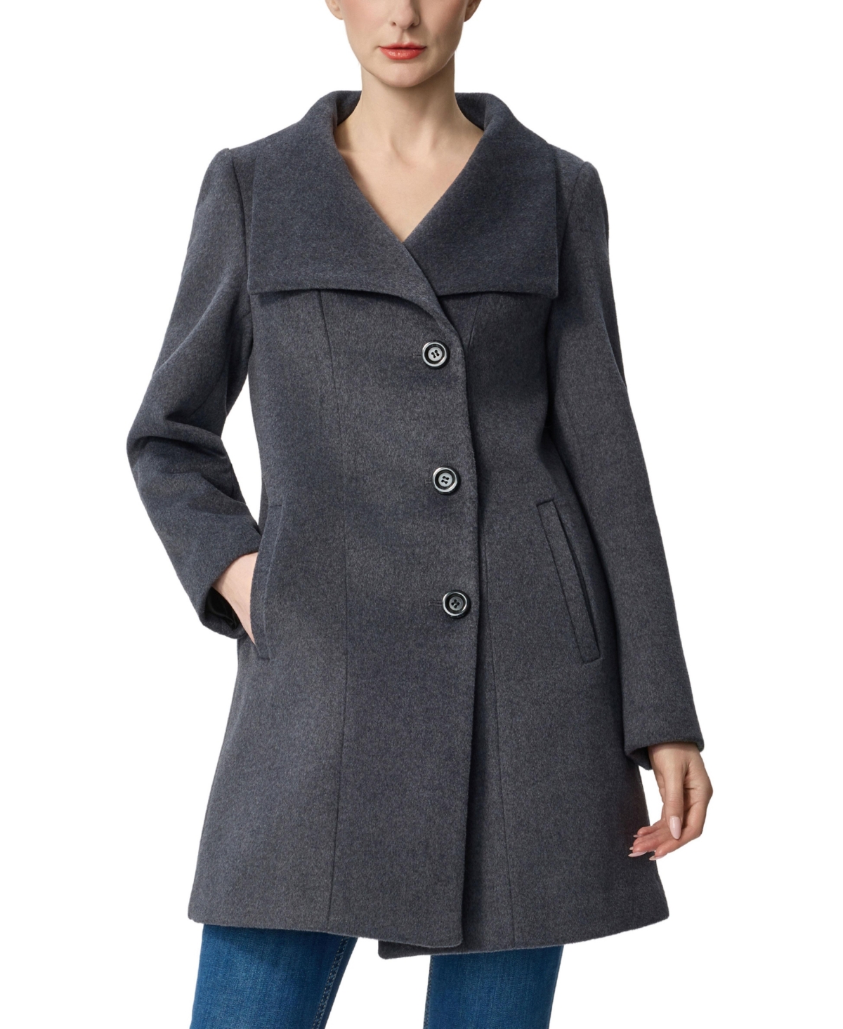 Click here for kimi + kai Womens Isolde Portrait Collar Wool Blen... prices