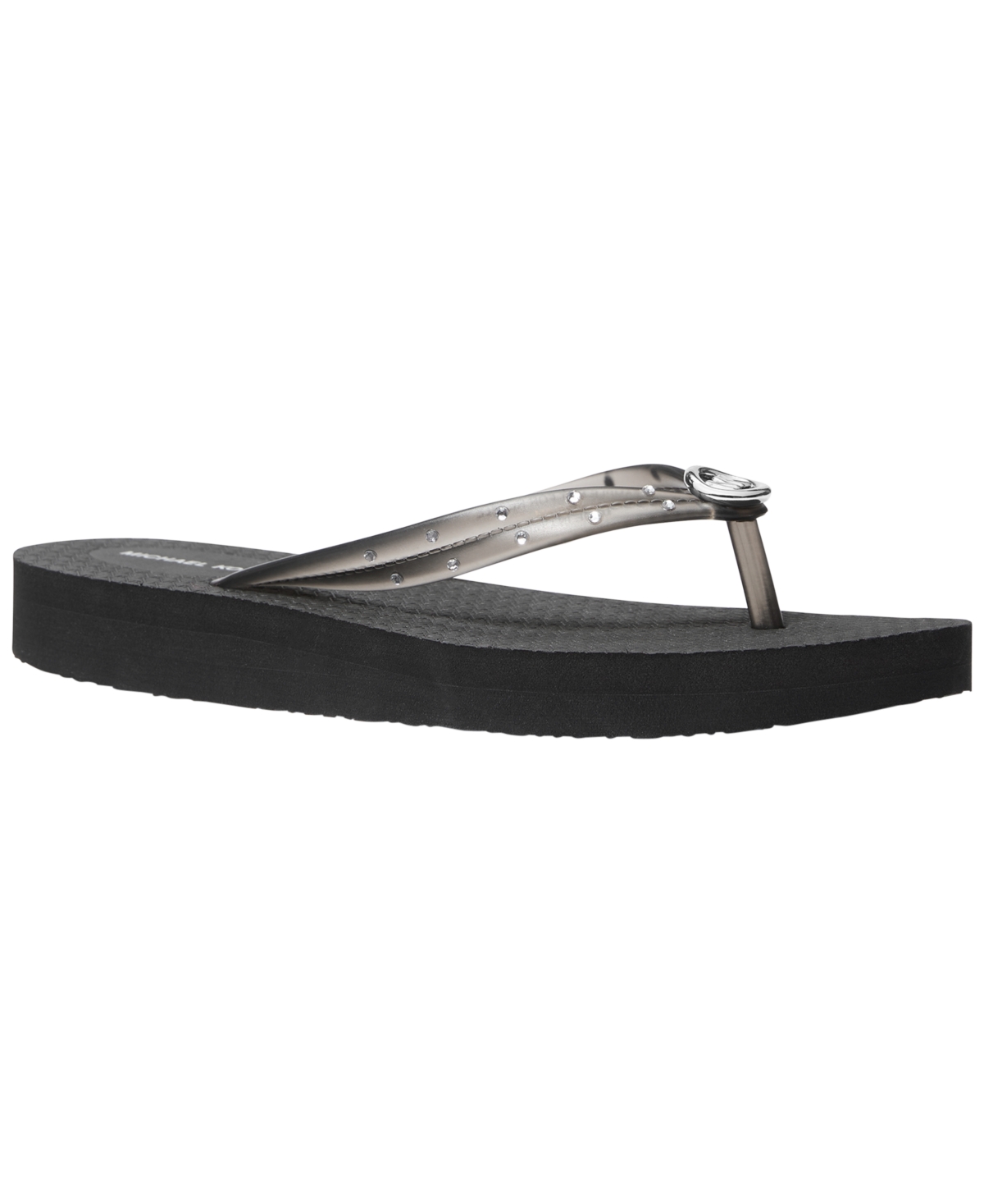 Click here for Michael Kors Womens Posie Flip Flops Sandals - Bla... prices