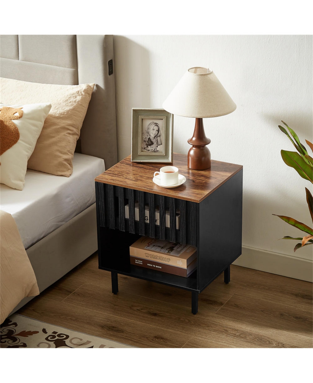 Click here for Clihome 2 Set Nightstands with Grille Striped Door... prices
