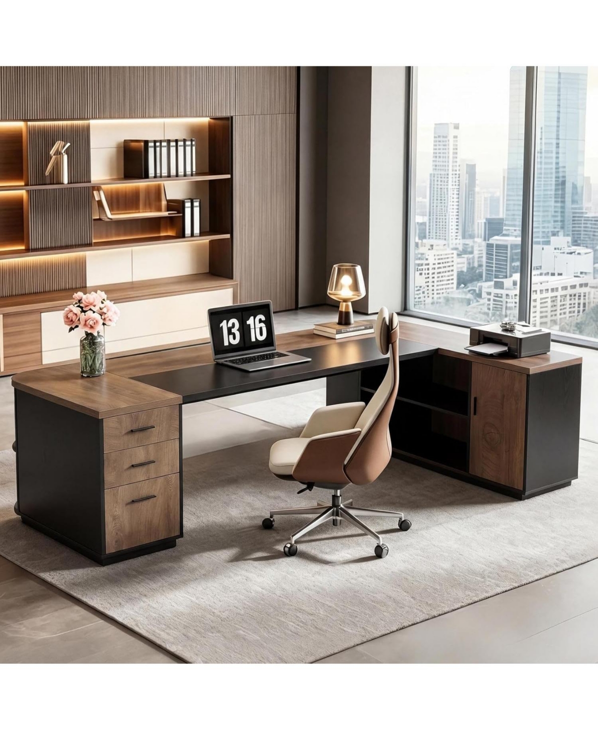 Click here for Tribesigns 86.6 L-Shaped Executive Desk: Large com... prices