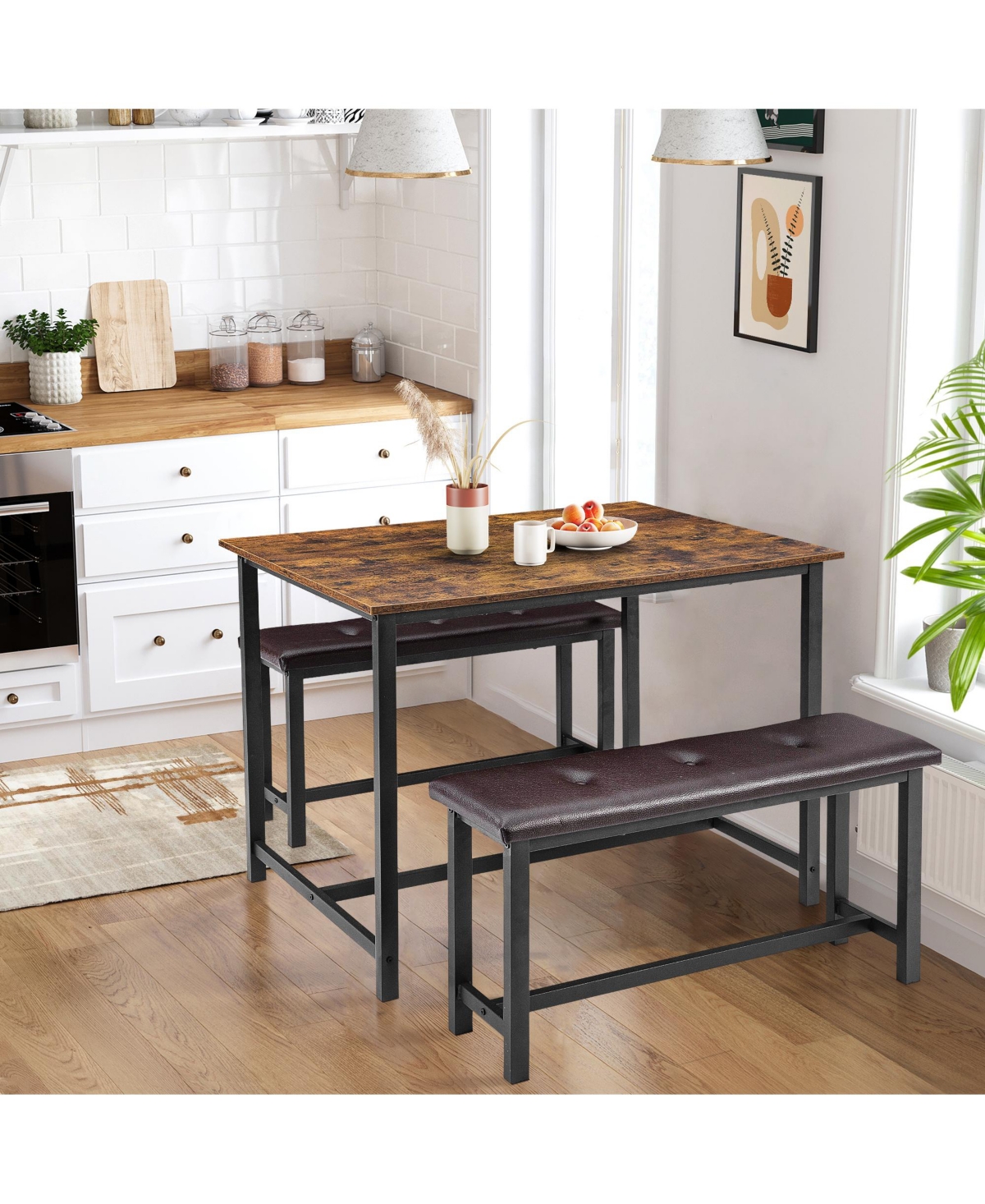 Click here for homfan 3-Piece Space-Saving Dining Set  Tufted Cus... prices