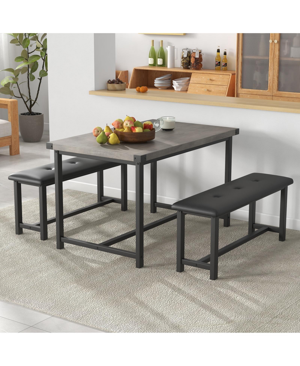 Click here for homfan 3-Piece Space-Saving Dining Set  Tufted Cus... prices