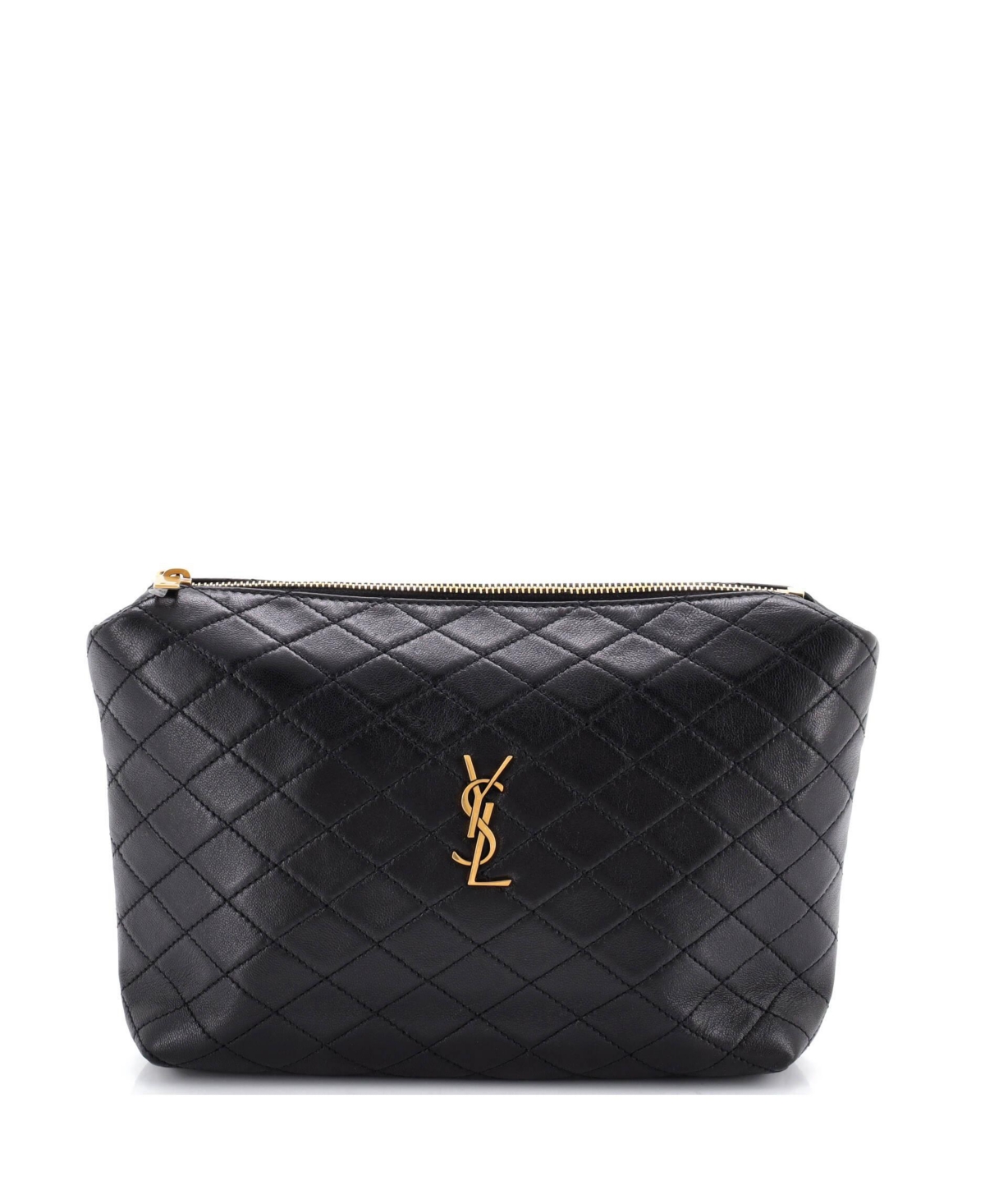 Click here for Pre-Owned Saint Laurent Gaby Zipped Pouch Quilted... prices
