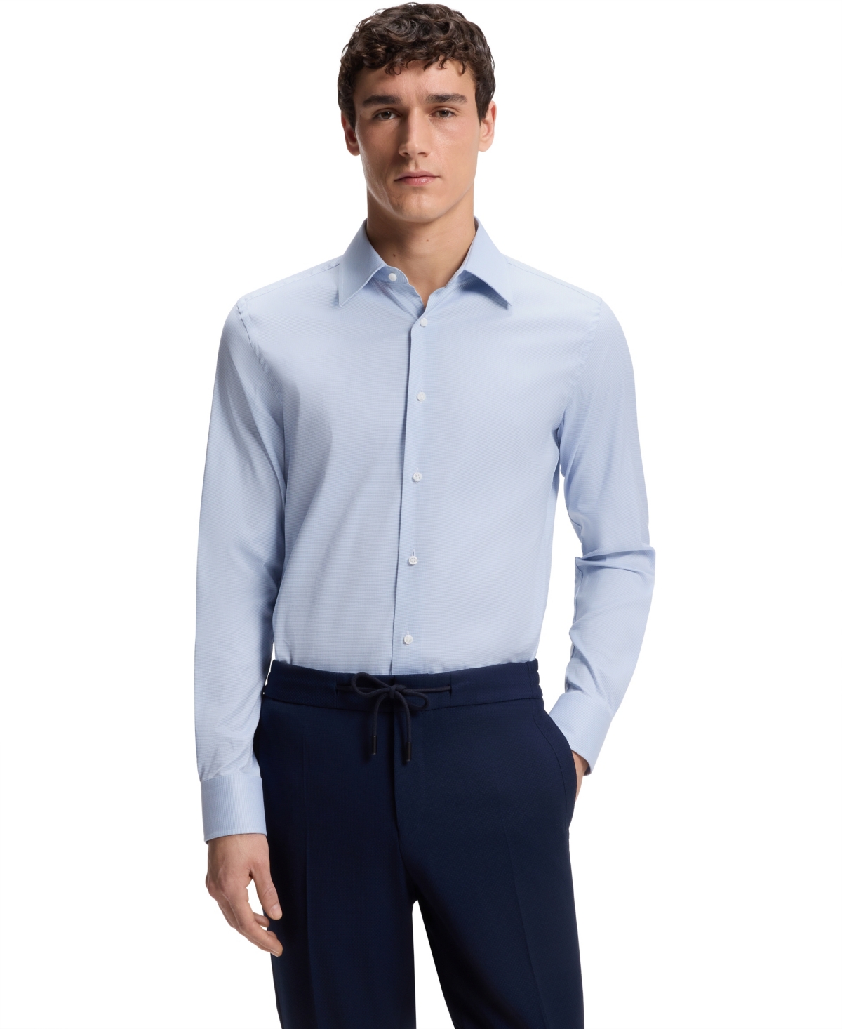 Click here for Boss by Hugo Boss Mens Structured Cotton Blend Sli... prices