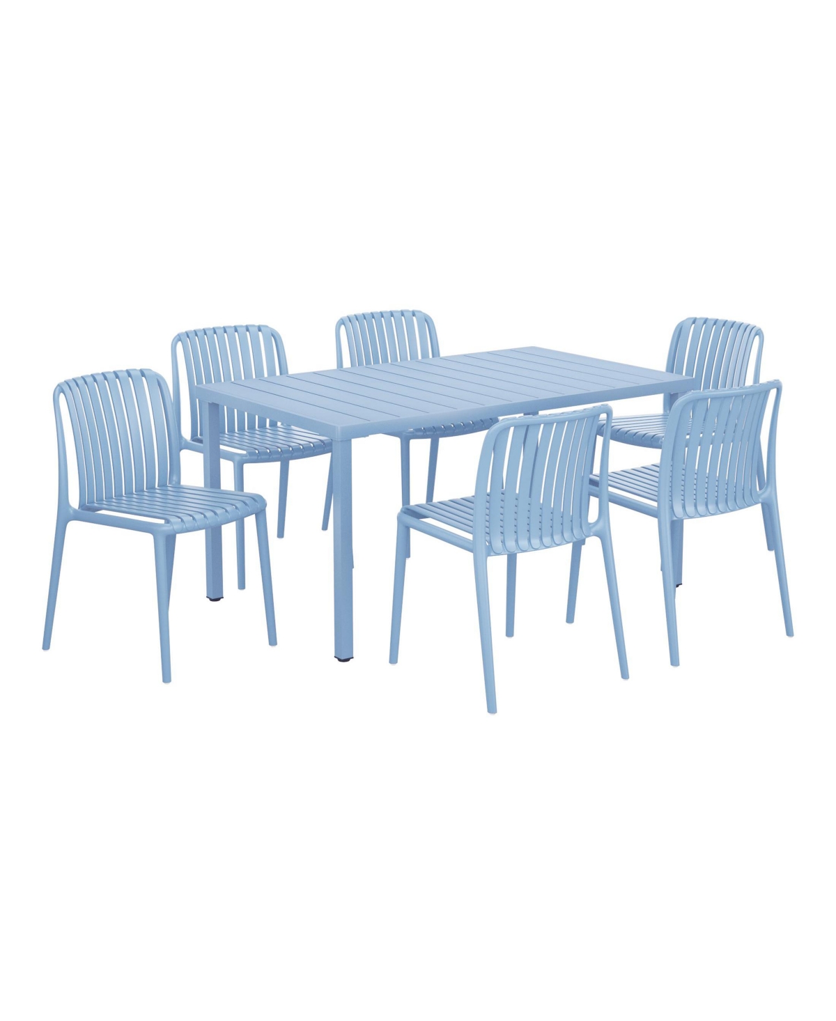 Click here for 7-Piece Outdoor Patio Dining Table Set With Stacka... prices