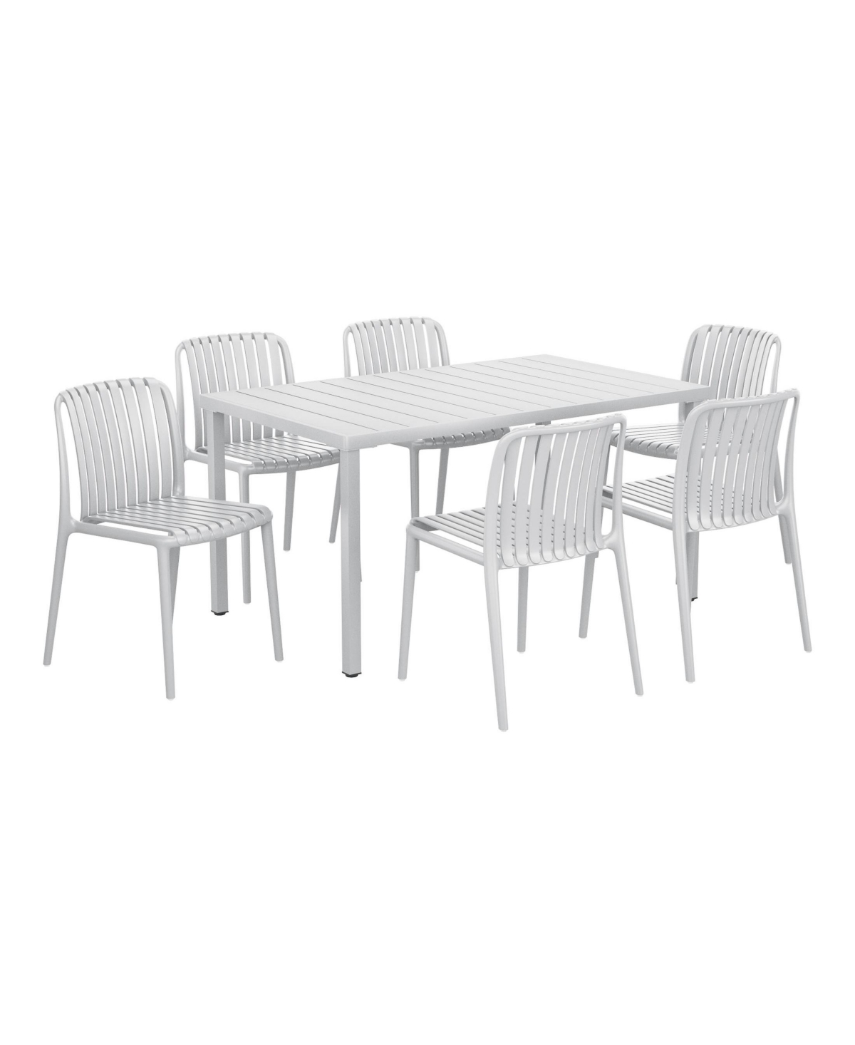 Click here for 7-Piece Outdoor Patio Dining Table Set With Stacka... prices