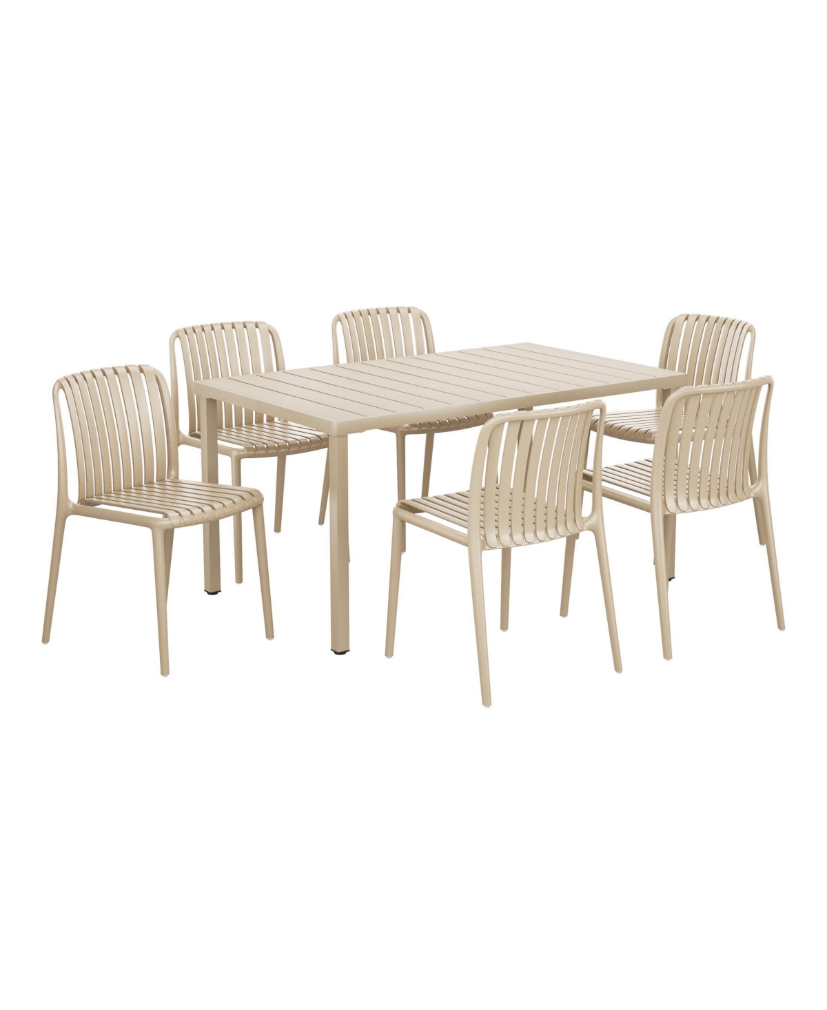 Click here for 7-Piece Outdoor Patio Dining Table Set With Stacka... prices