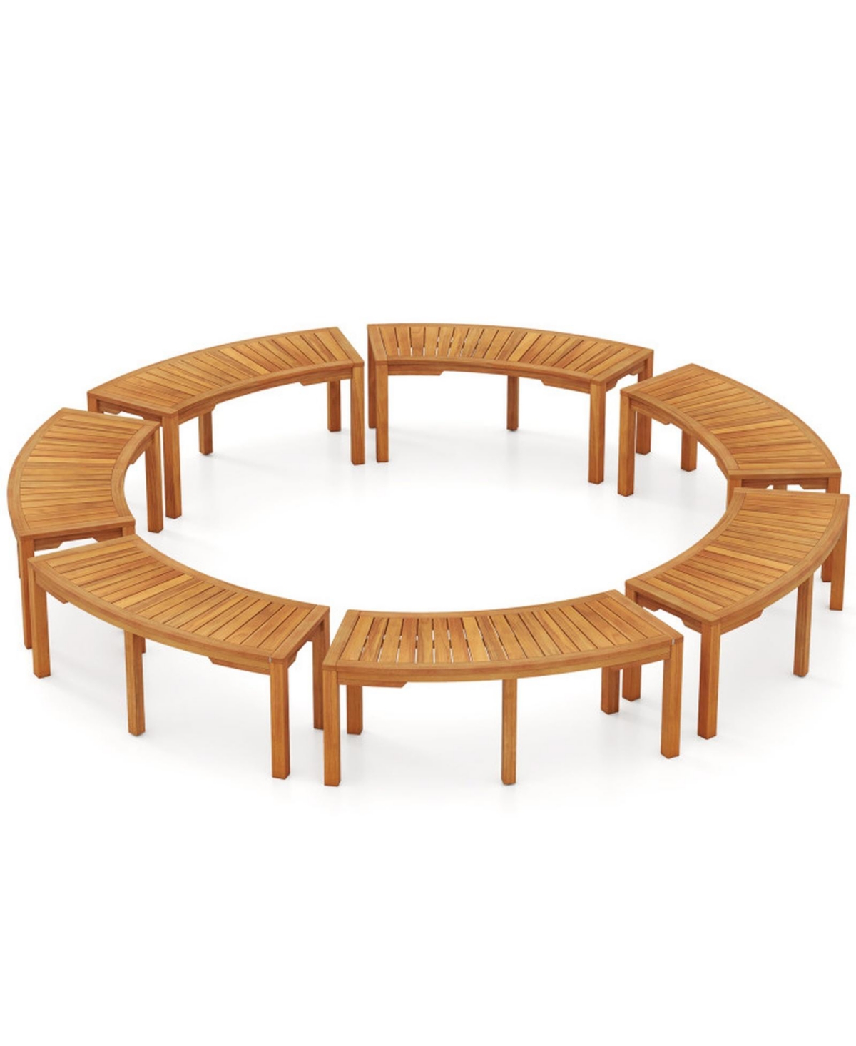 Click here for Sugift Set of 7 Outdoor Acacia Wood Curved Garden... prices