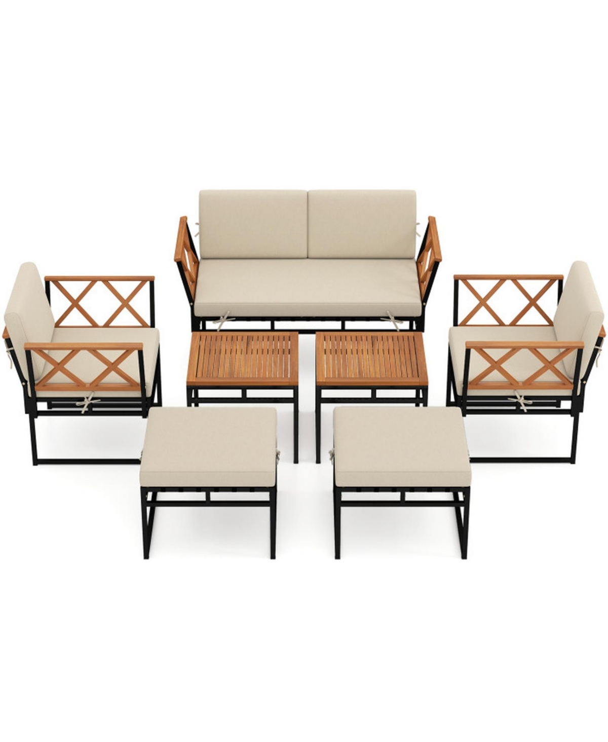 Click here for Gouun 7-Piece Outdoor Conversation Set with Bungee... prices