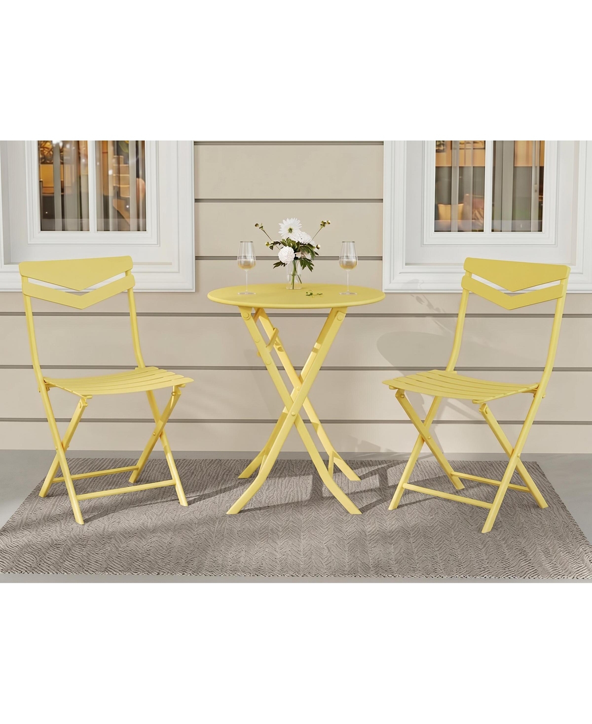 Click here for gaomon 3-Piece Folding Patio Bistro Set with Round... prices