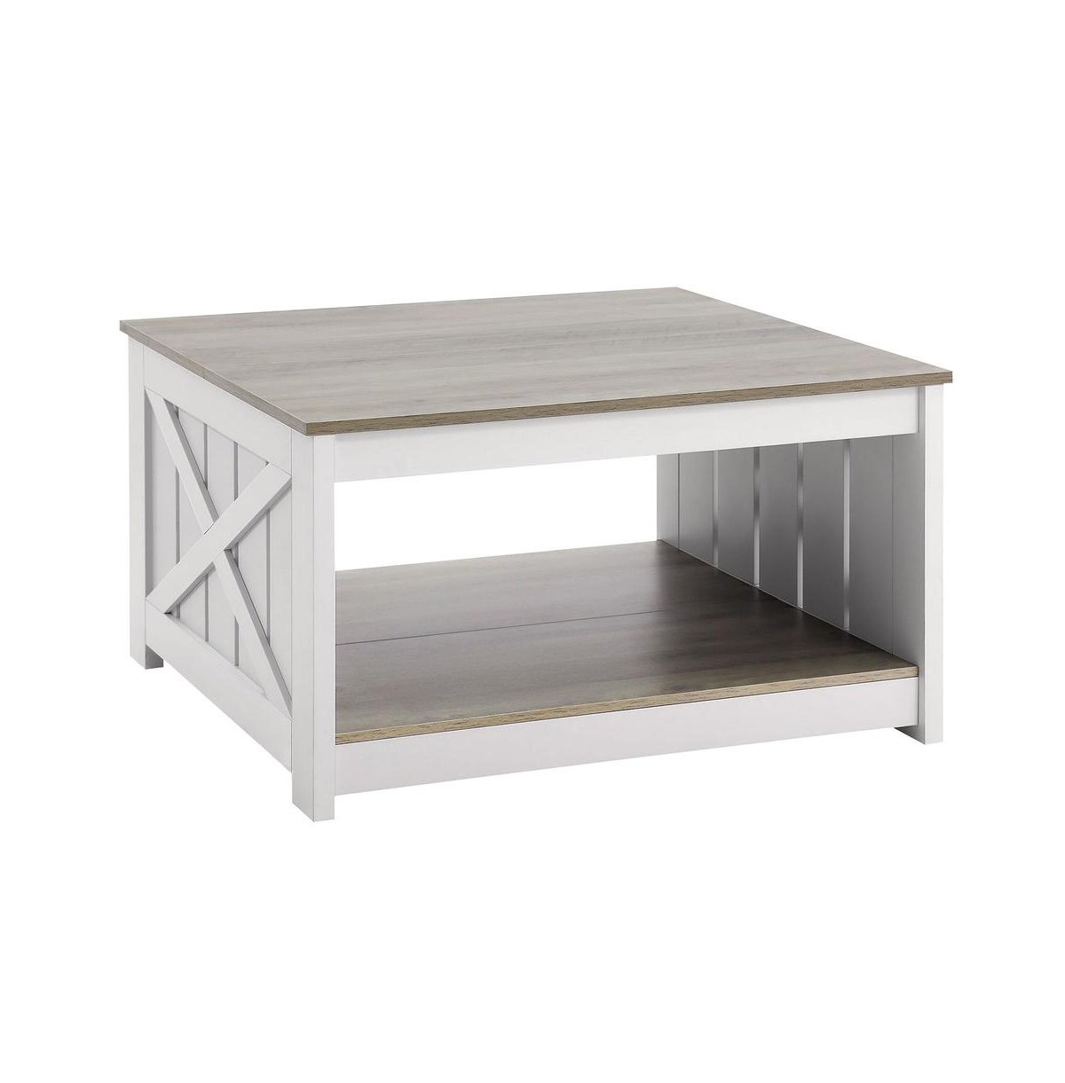 Click here for Sugift 31.5 inch Square Farmhouse Coffee Table wit... prices