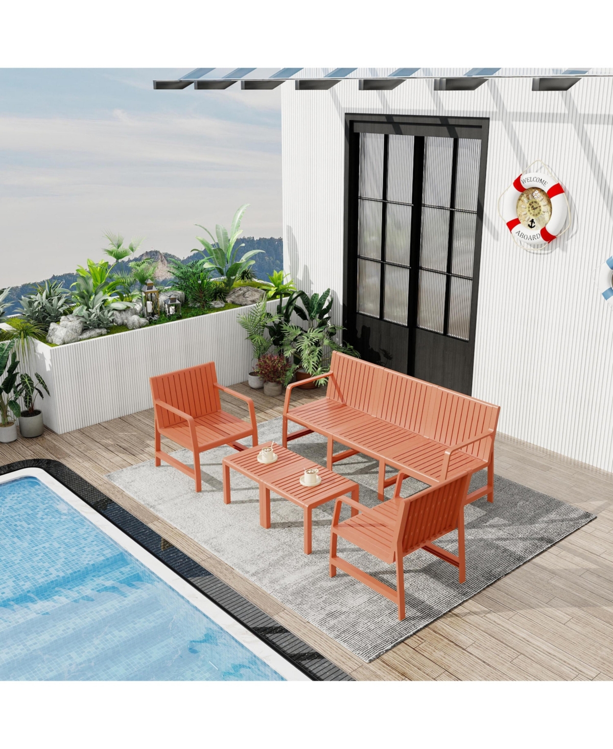 Click here for Clihome 5-Piece Indoor Outdoor Conversation Set -... prices