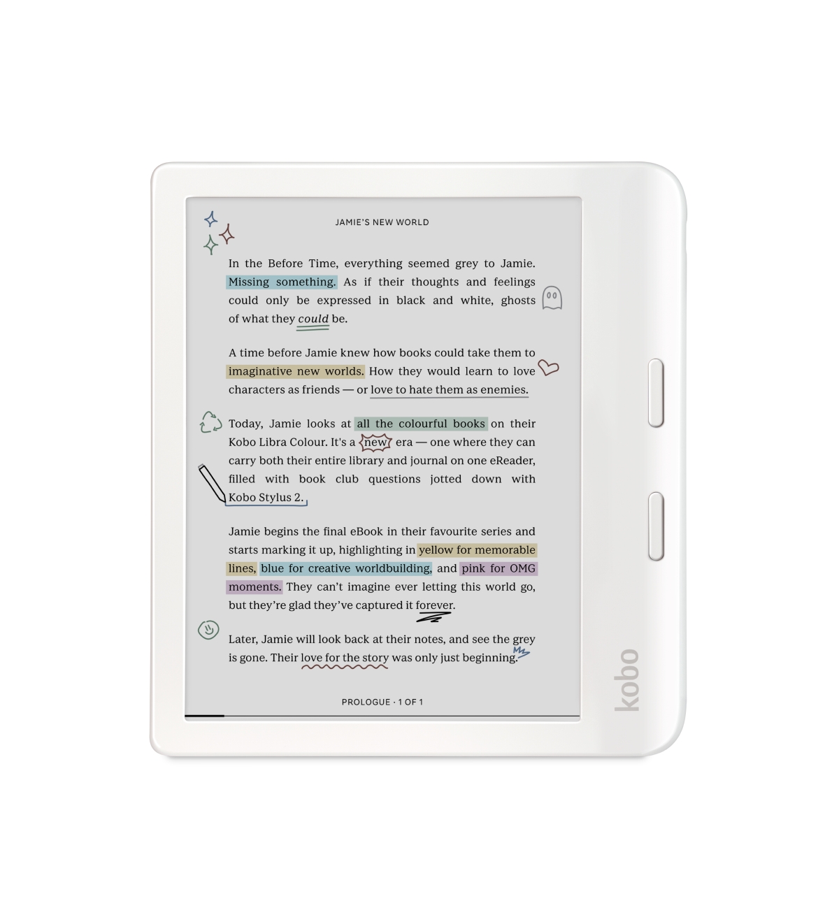 Click here for Kobo Libra Colour 7 32Gb E-Reader - White prices