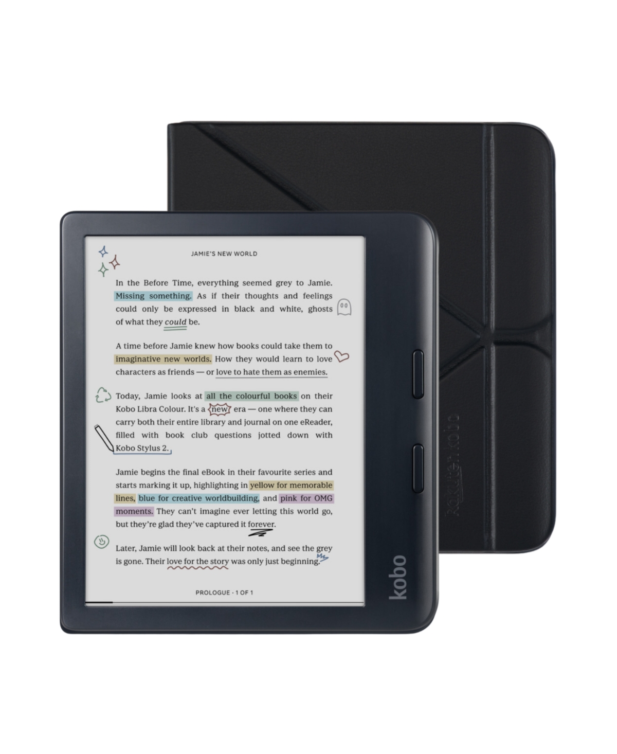 Kobo eReader with SleepCover Case Bundle - Black