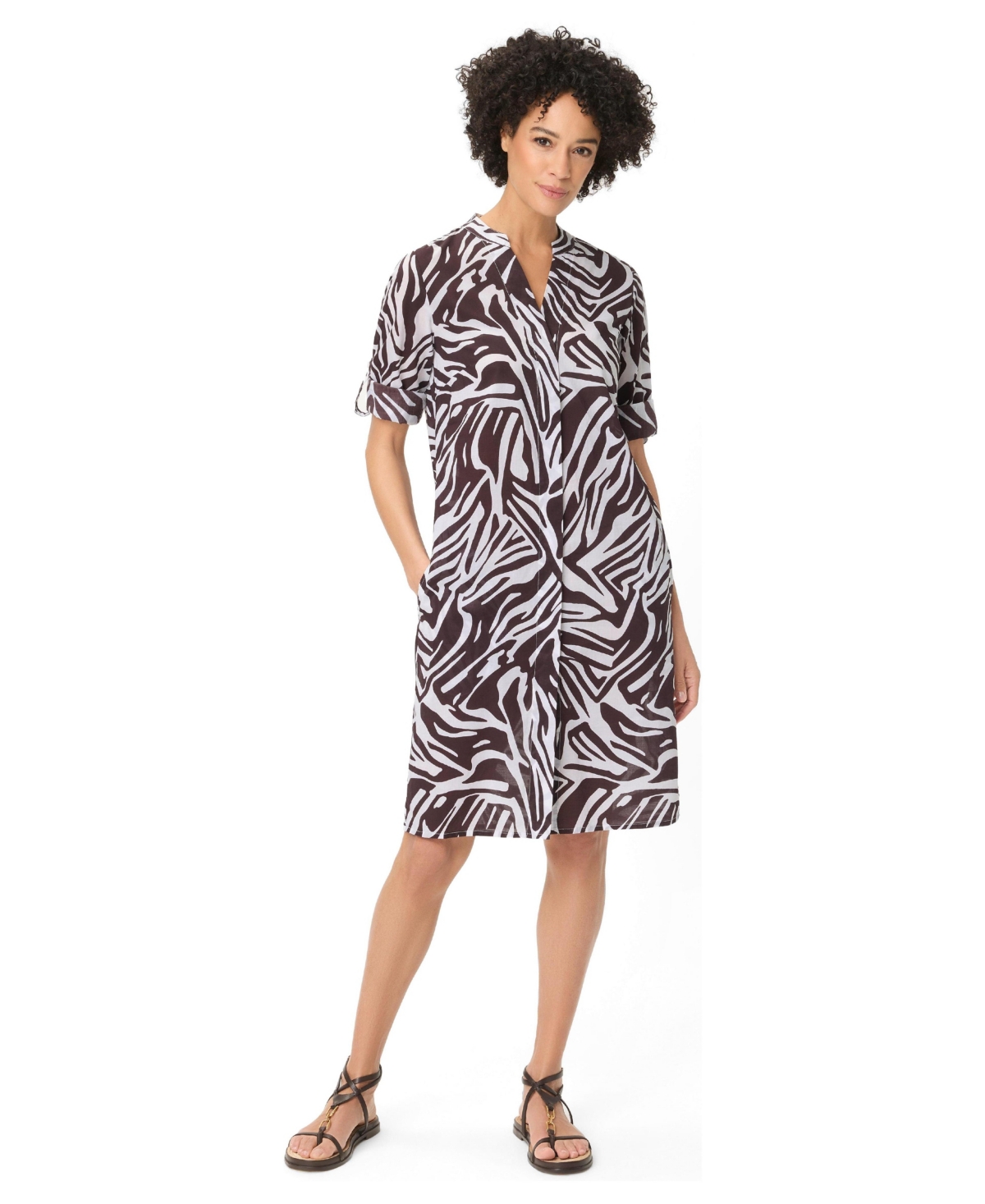 Click here for Olsen Womens Modern Animal Tunic Shirt Dress - Dar... prices