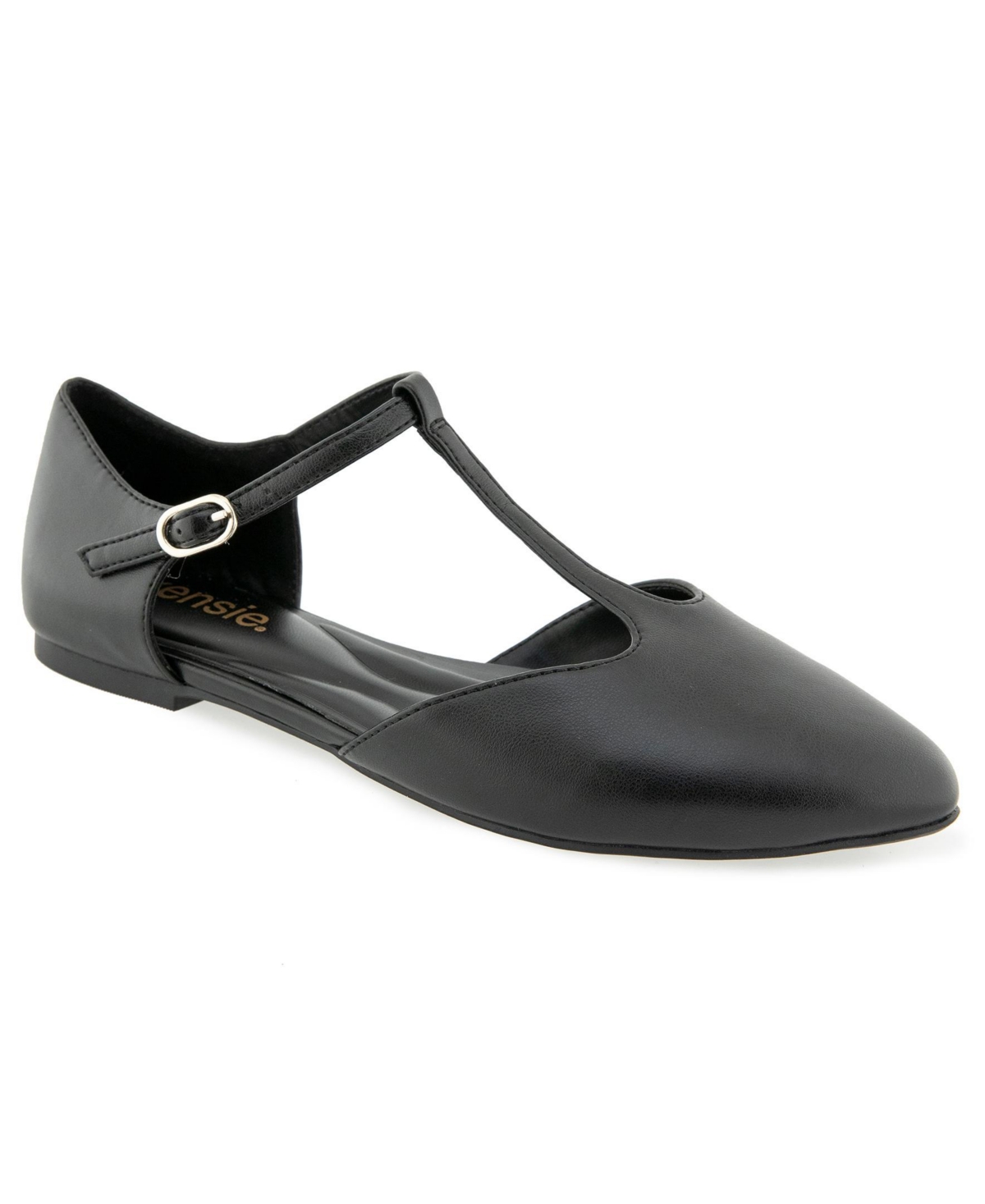 Click here for Kensie Womens Gabrielle T-Strap Flat - Black prices