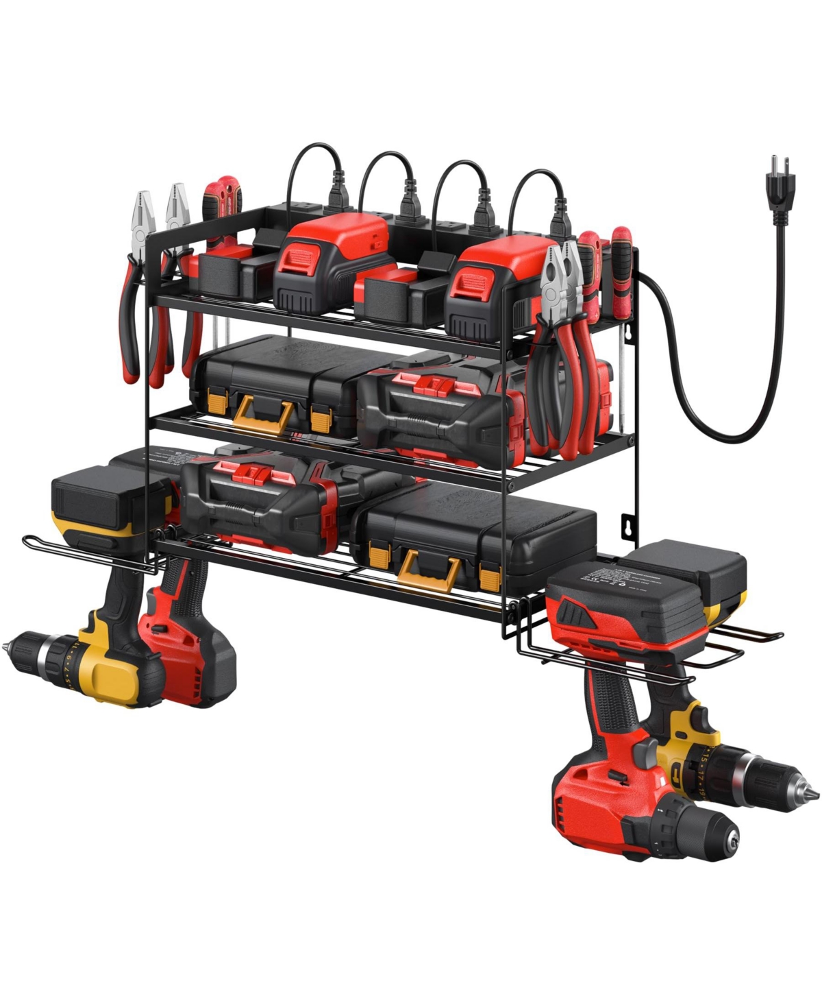 Click here for Xdovet Three-tier wall-mounted tool storage rack -... prices