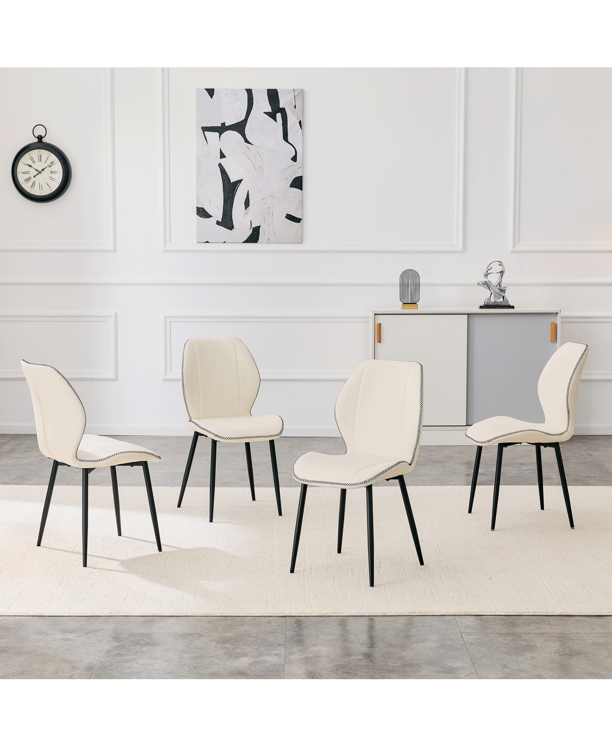 Click here for Streamdale Furniture 4-Pack Luxury Pu Leather Dini... prices