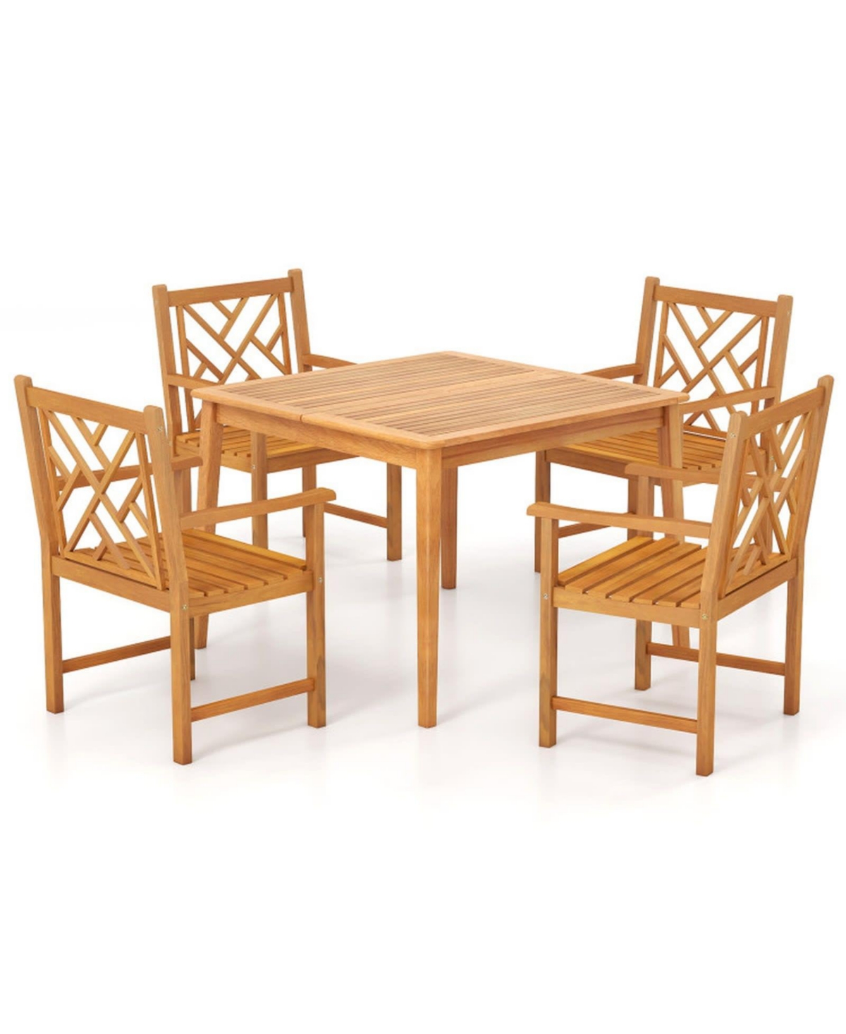 Click here for Gouun 5-Piece Acacia Wood Patio Dining Set with Sq... prices
