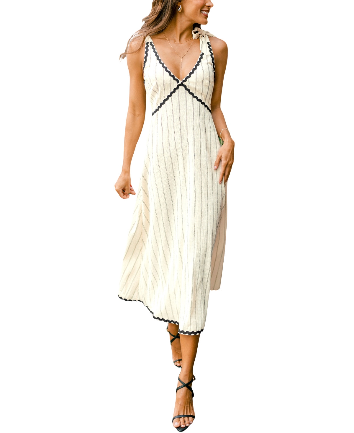 Click here for Cupshe Womens Paradise Valley Striped Midi Beach D... prices