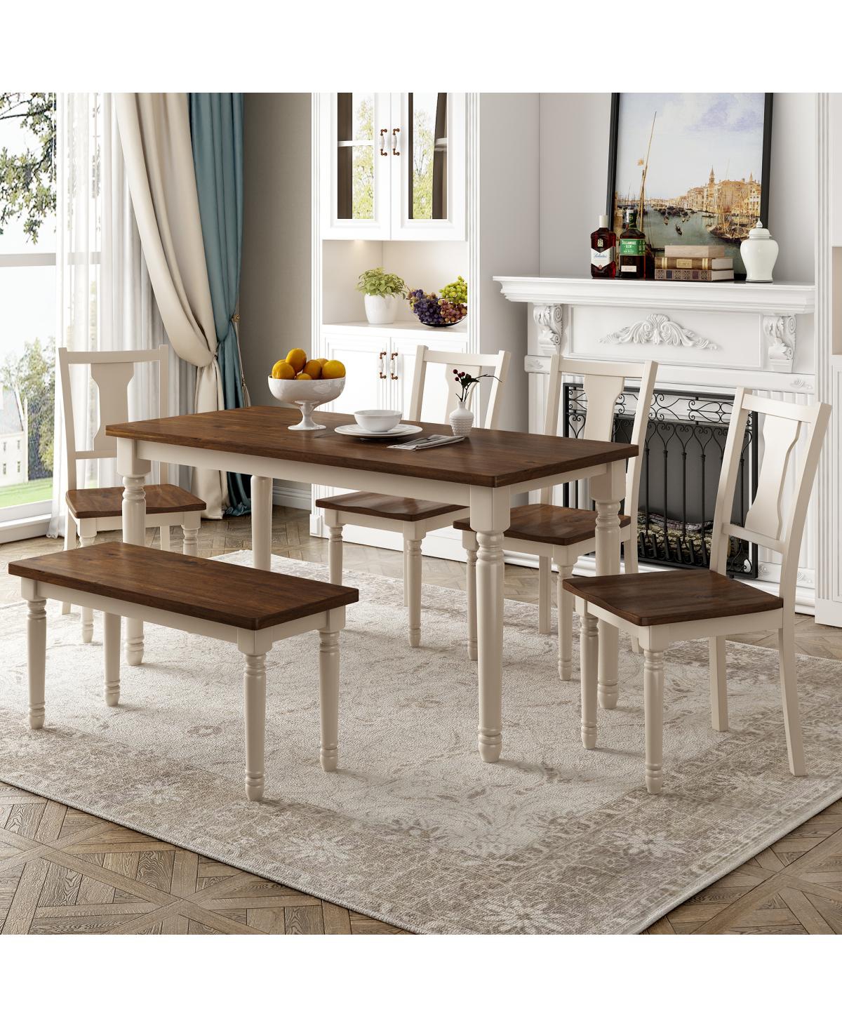 Click here for Streamdale Furniture 6-Piece Wooden Dining Set wit... prices