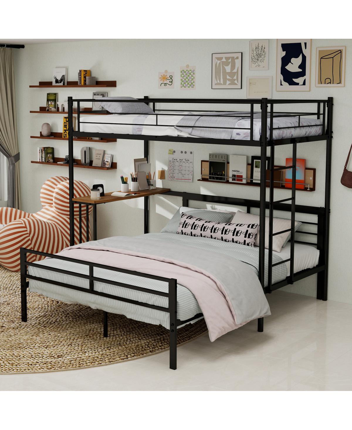 Click here for Streamdale Furniture Metal Loft Bed with Desk Ladd... prices