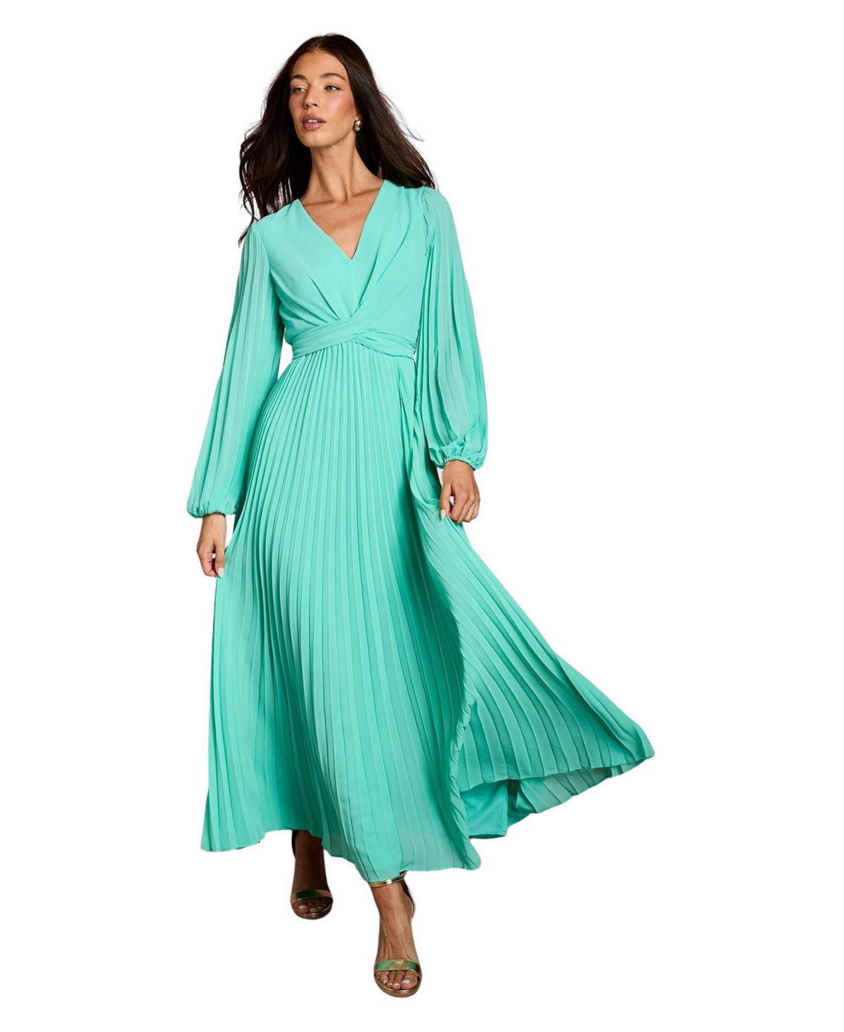 Click here for Coast Womens Pleated Wrap Dress - Aqua prices